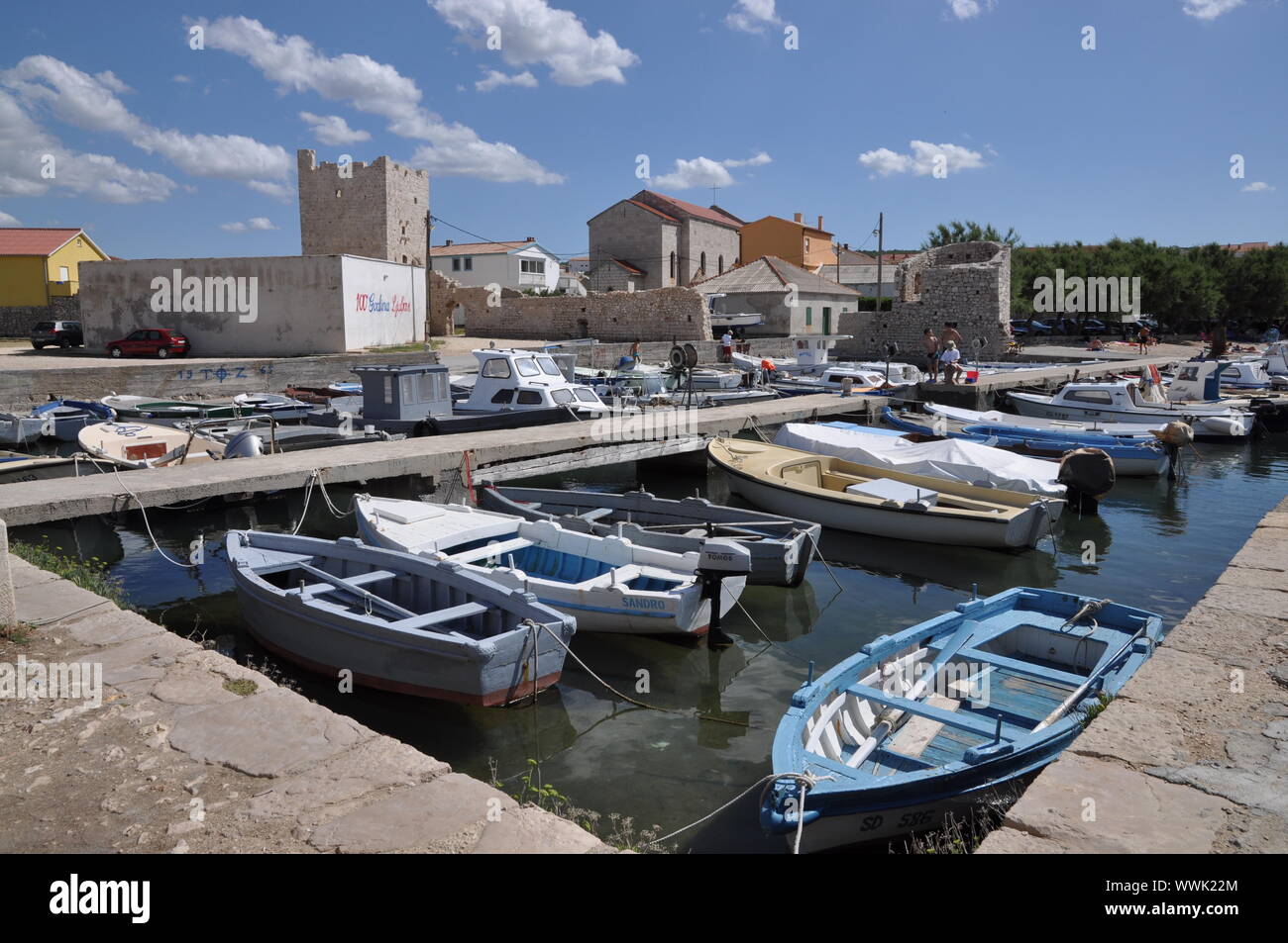 Boat harbour in Razanac, Croatia Stock Photo - Alamy