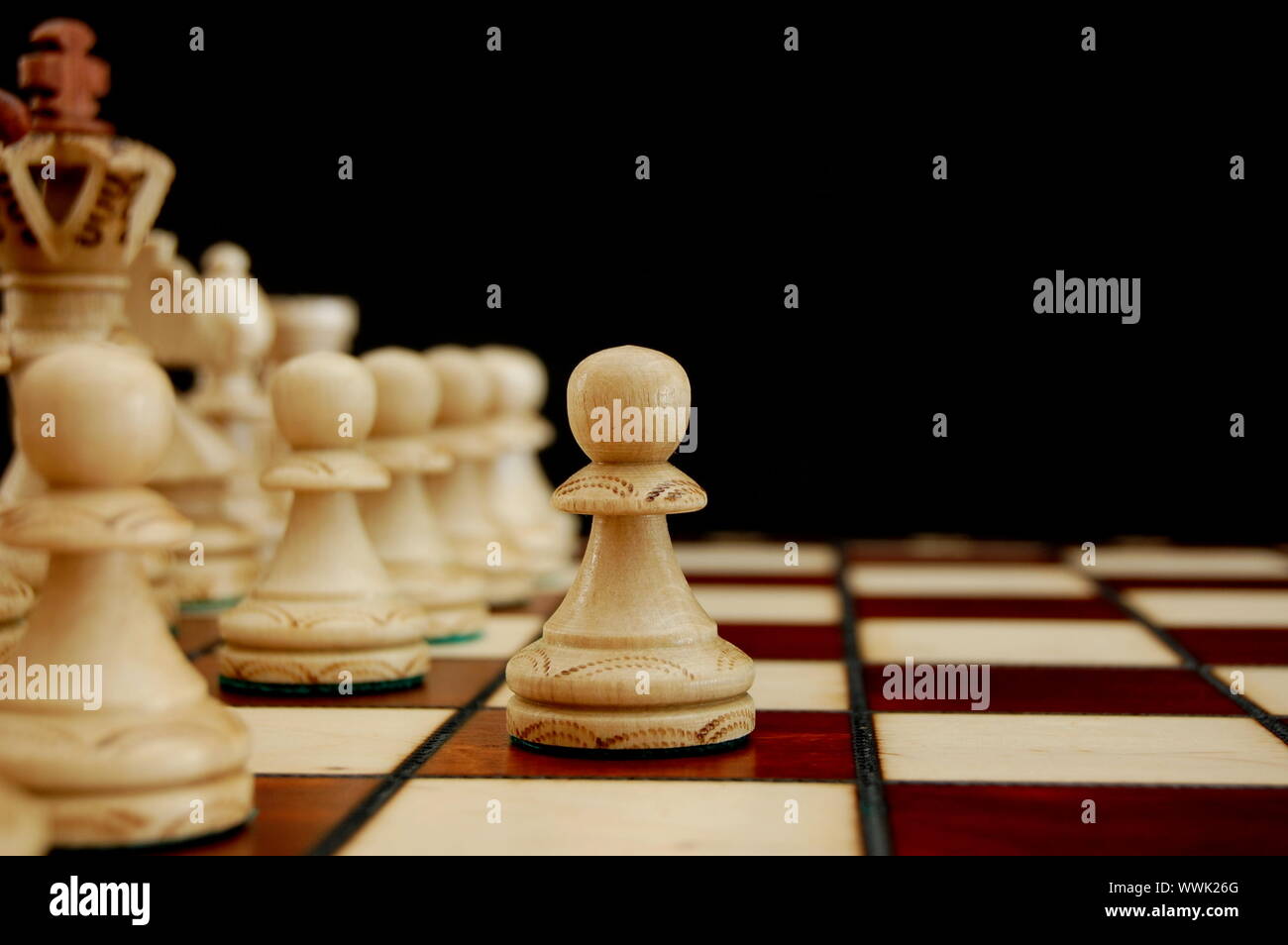 chess pieces showing concept of conflict power and success Stock Photo ...