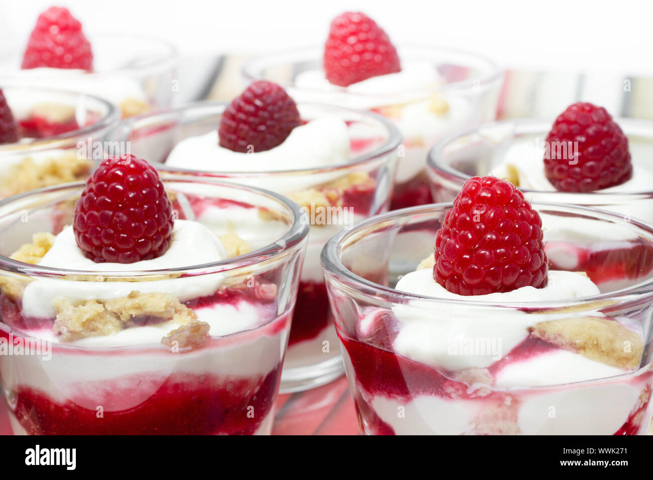 Raspberry Mascarpone Dessert Stock Photo - Alamy