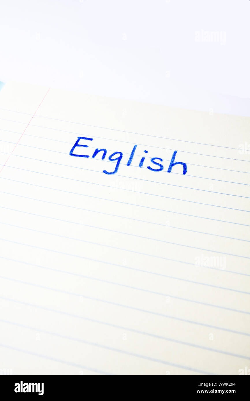English on paper Stock Photo - Alamy