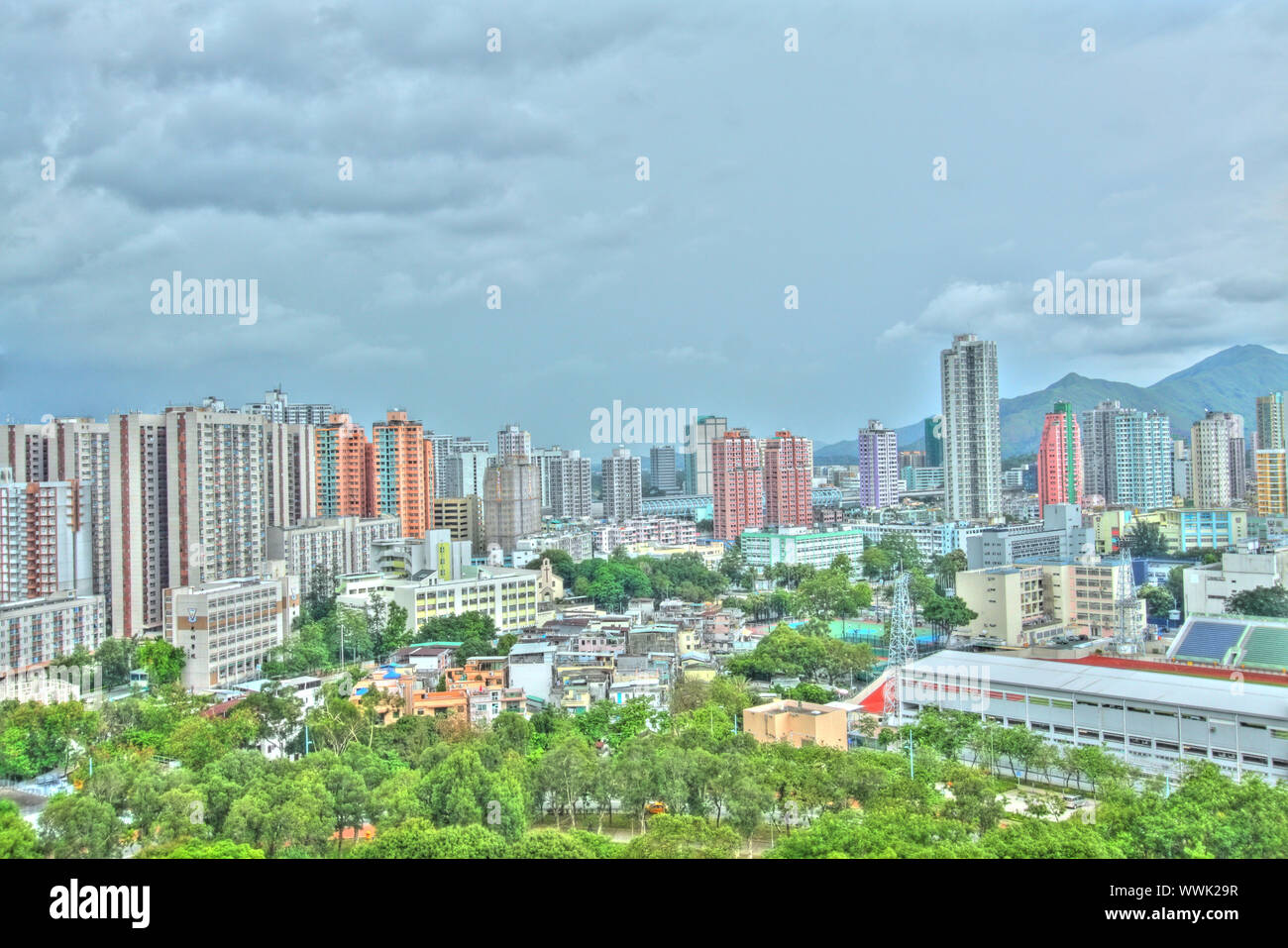 Yuen Long downtown in Hong Kong, HDR image Stock Photo - Alamy