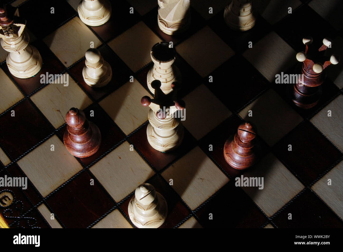 chess pieces on chess board showing power and success Stock Photo - Alamy