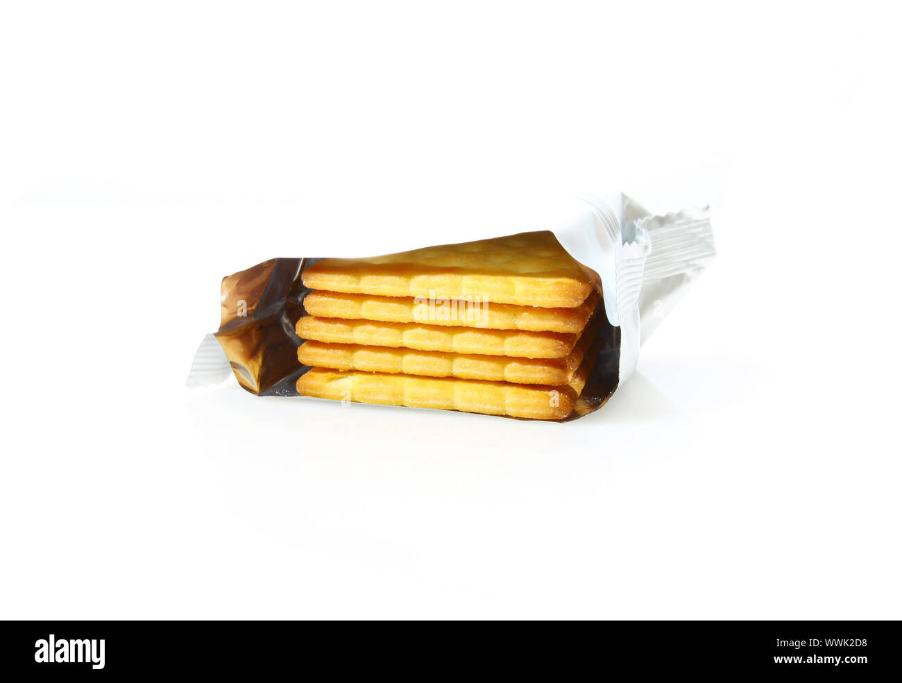 Stack of biscuits in bag isolated on white background Stock Photo - Alamy