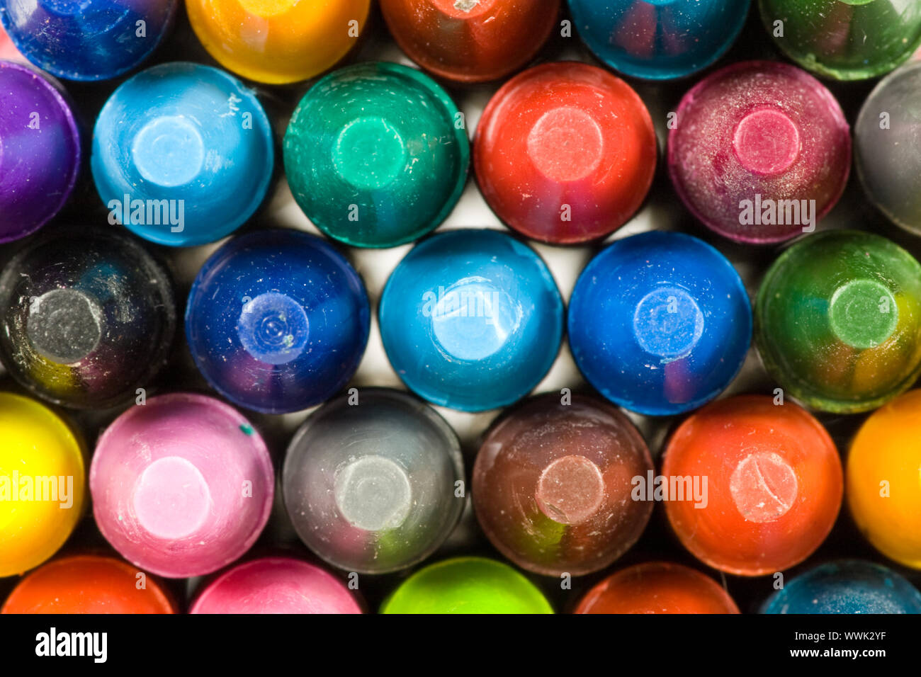 Stack of Wax Crayons macro Stock Photo - Alamy