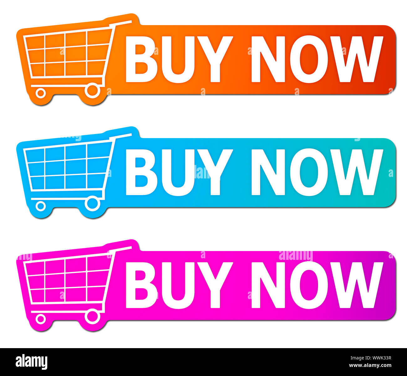 Three buy now signs with clipping path Stock Photo - Alamy