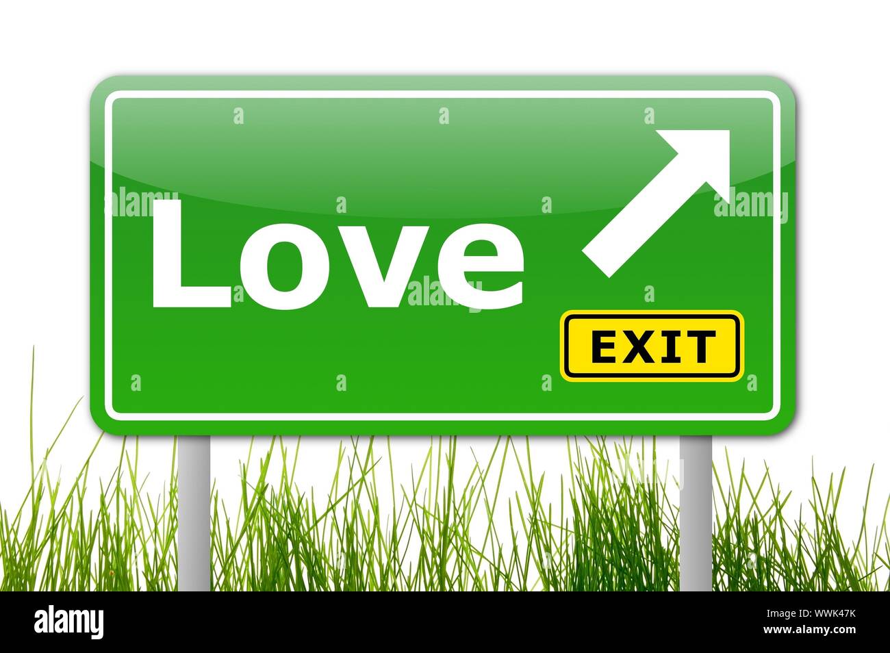 love concept illustration with with road sign Stock Photo - Alamy