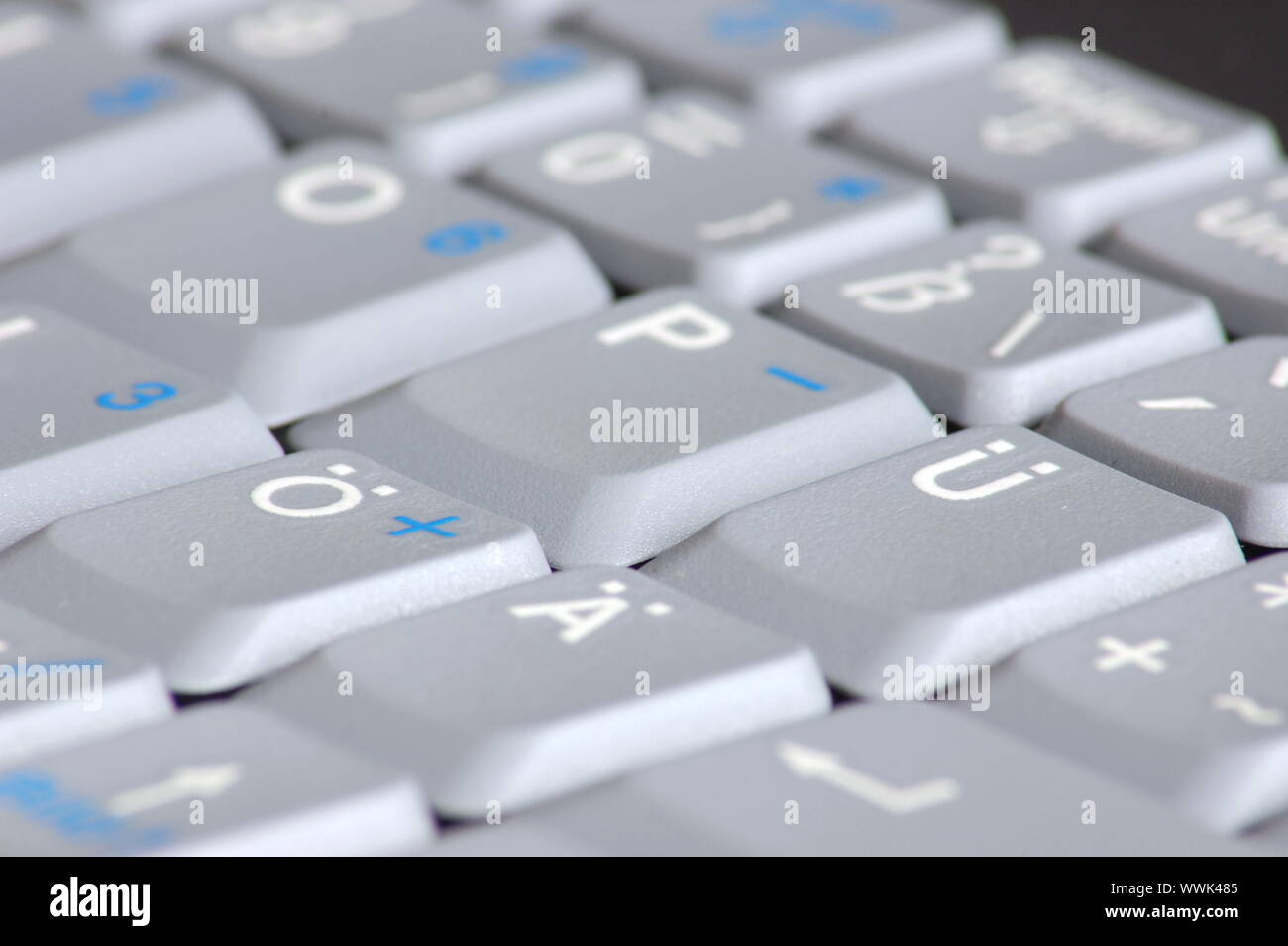gray keyboard of a business laptop computer Stock Photo - Alamy