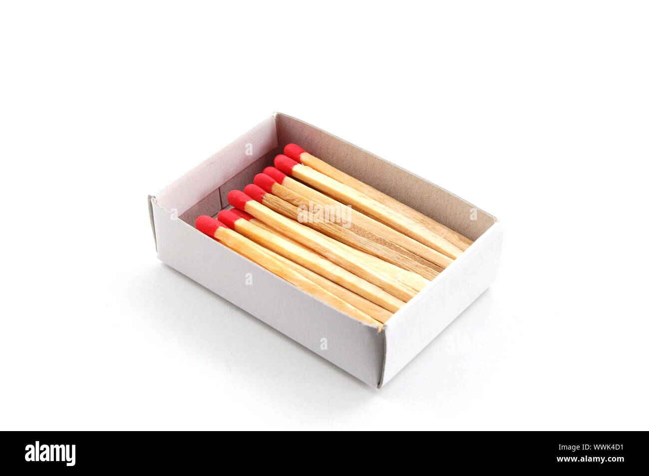 Some red matches isolated on a white background Stock Photo - Alamy