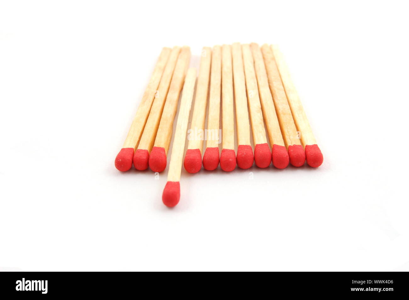 Some red matches isolated on a white background Stock Photo - Alamy