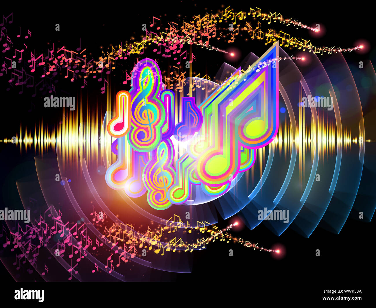 Sound wave background suitable as a backdrop for music, technology and ...
