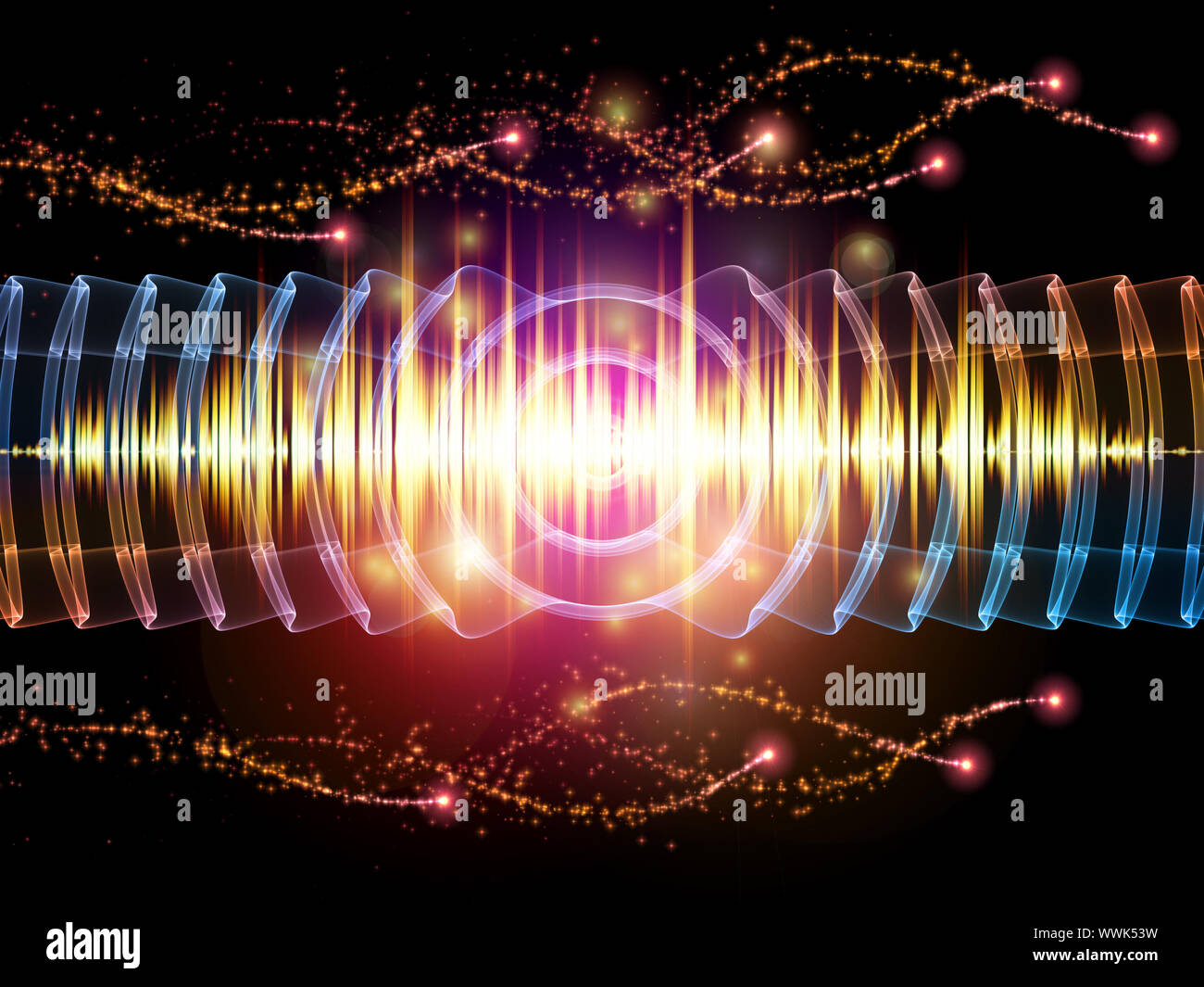 Sound wave background suitable as a backdrop for music, technology and ...