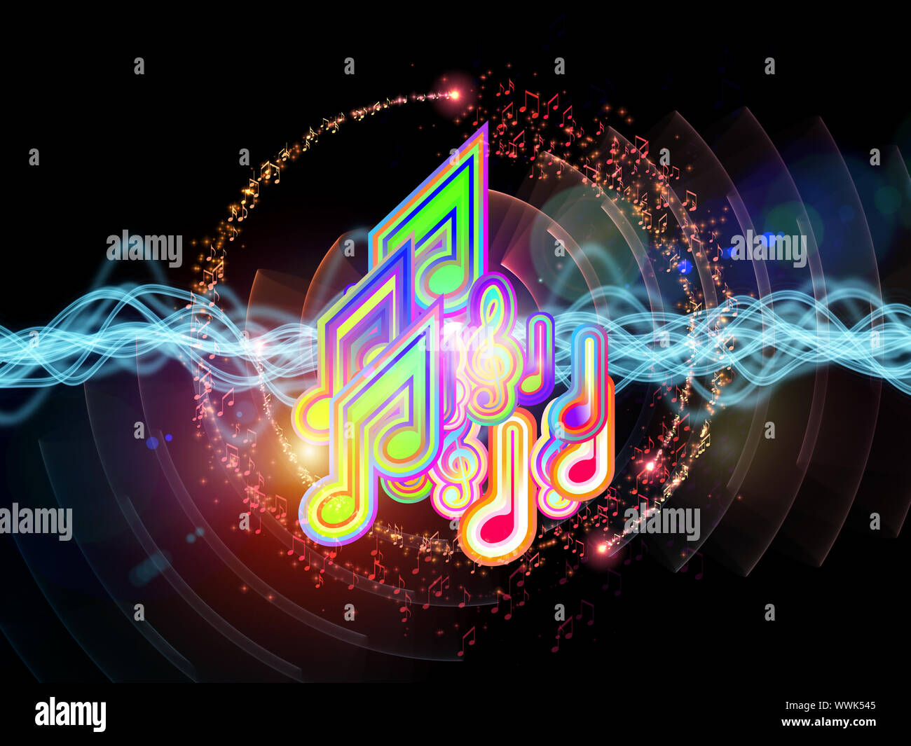 Sound wave background suitable as a backdrop for music, technology and ...