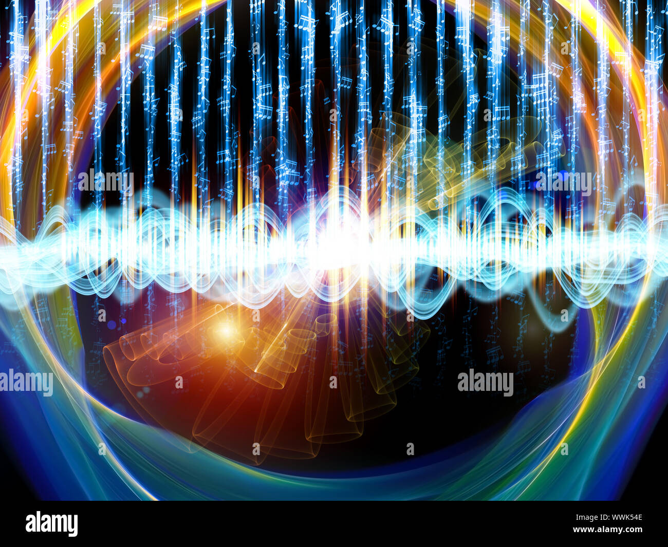 Sound wave background suitable as a backdrop for music, technology and ...