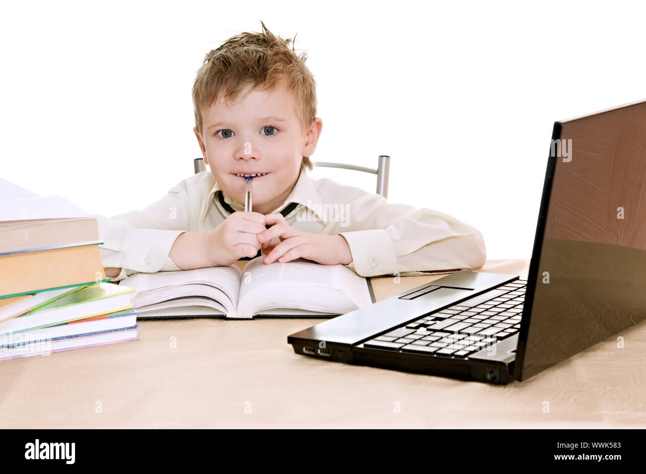 pupil with pen Stock Photo - Alamy
