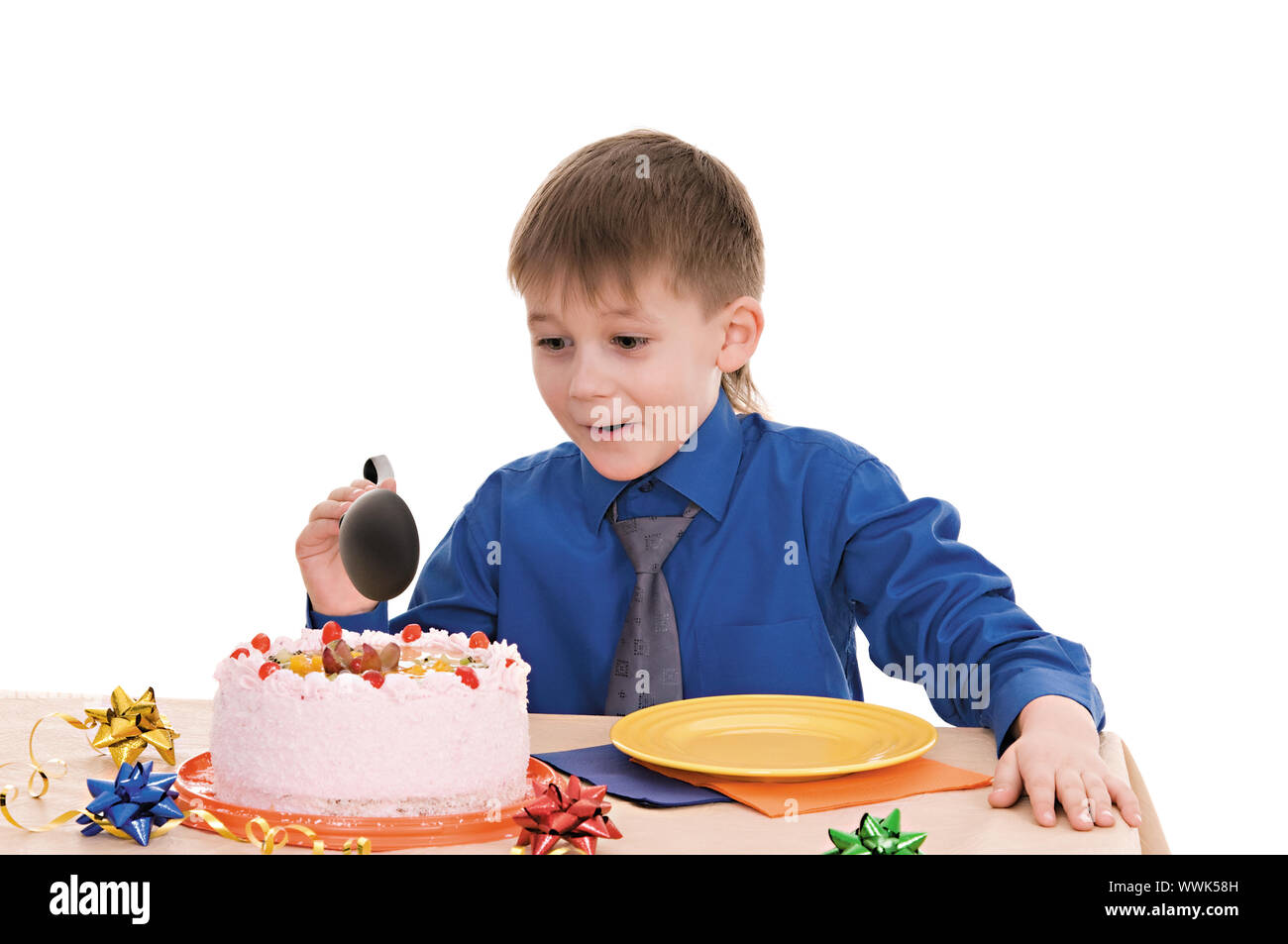 boy with cake Stock Photo - Alamy