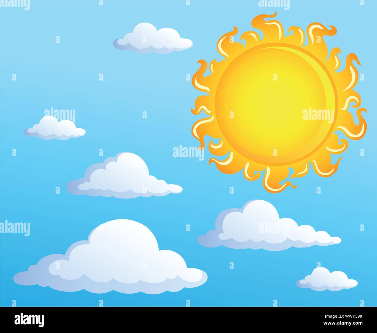 Sun with clouds theme 1 Stock Vector Image & Art - Alamy