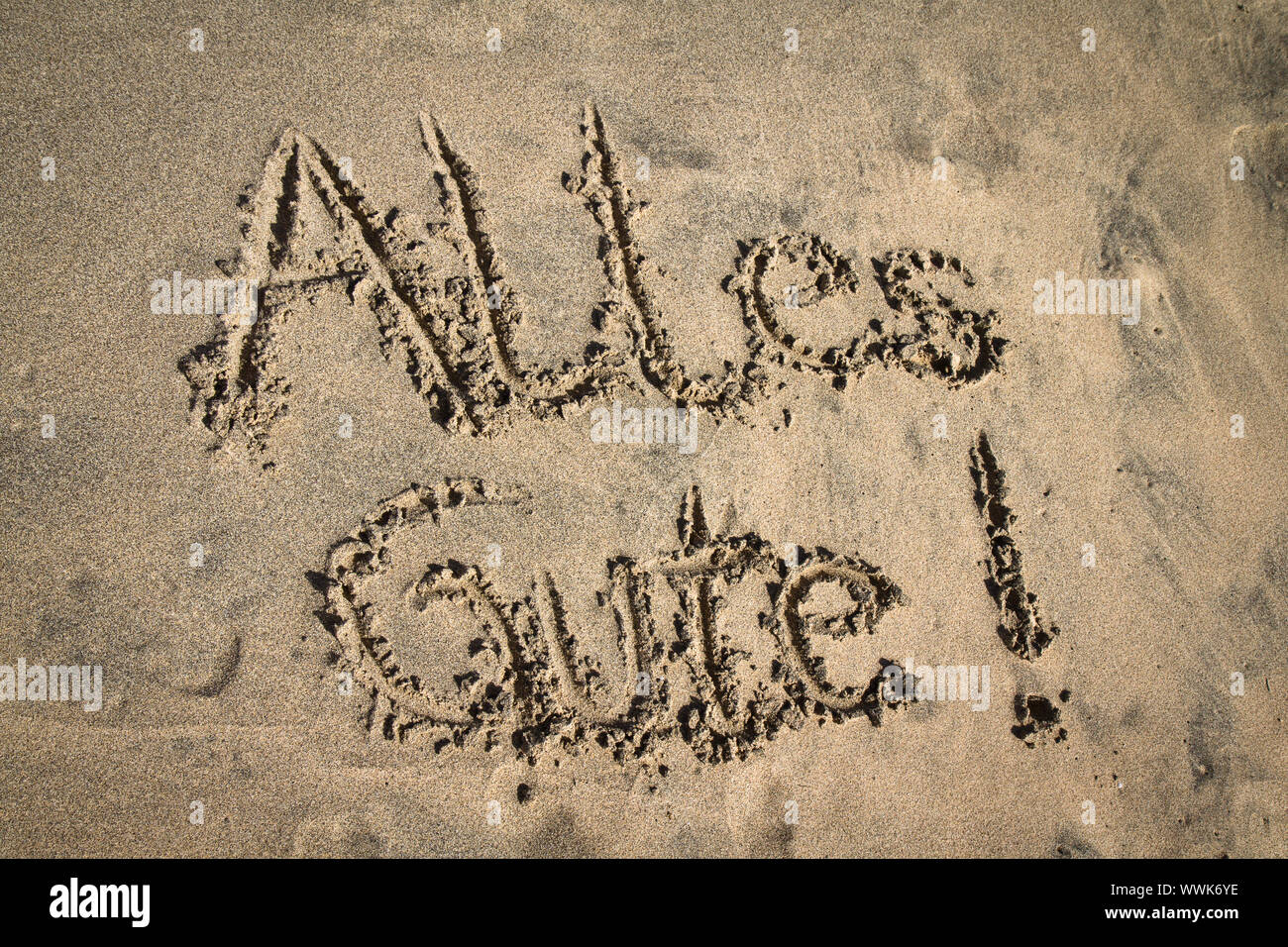 All the best, letters in the sand Stock Photo - Alamy