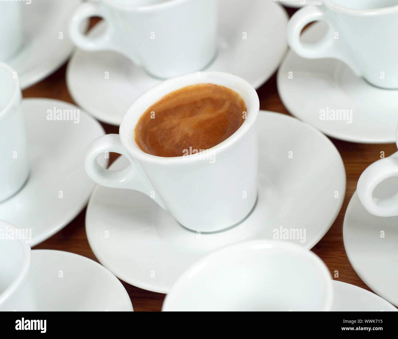 Cups of coffee full frame Stock Photo - Alamy