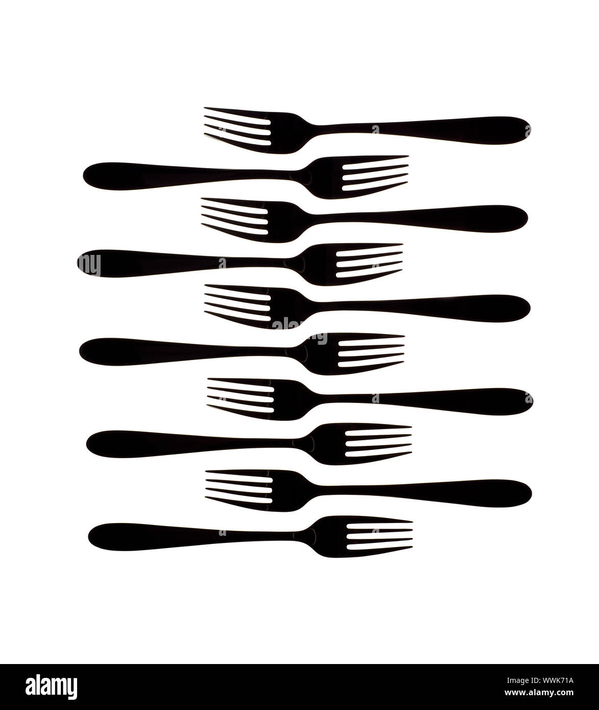 Silhouette of forks isolated on white background Stock Photo - Alamy