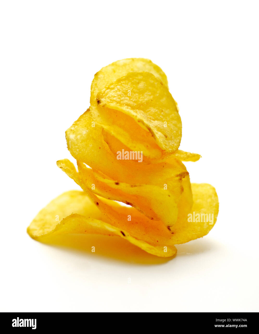 Potato Chips pyramid isolated on white background Stock Photo - Alamy