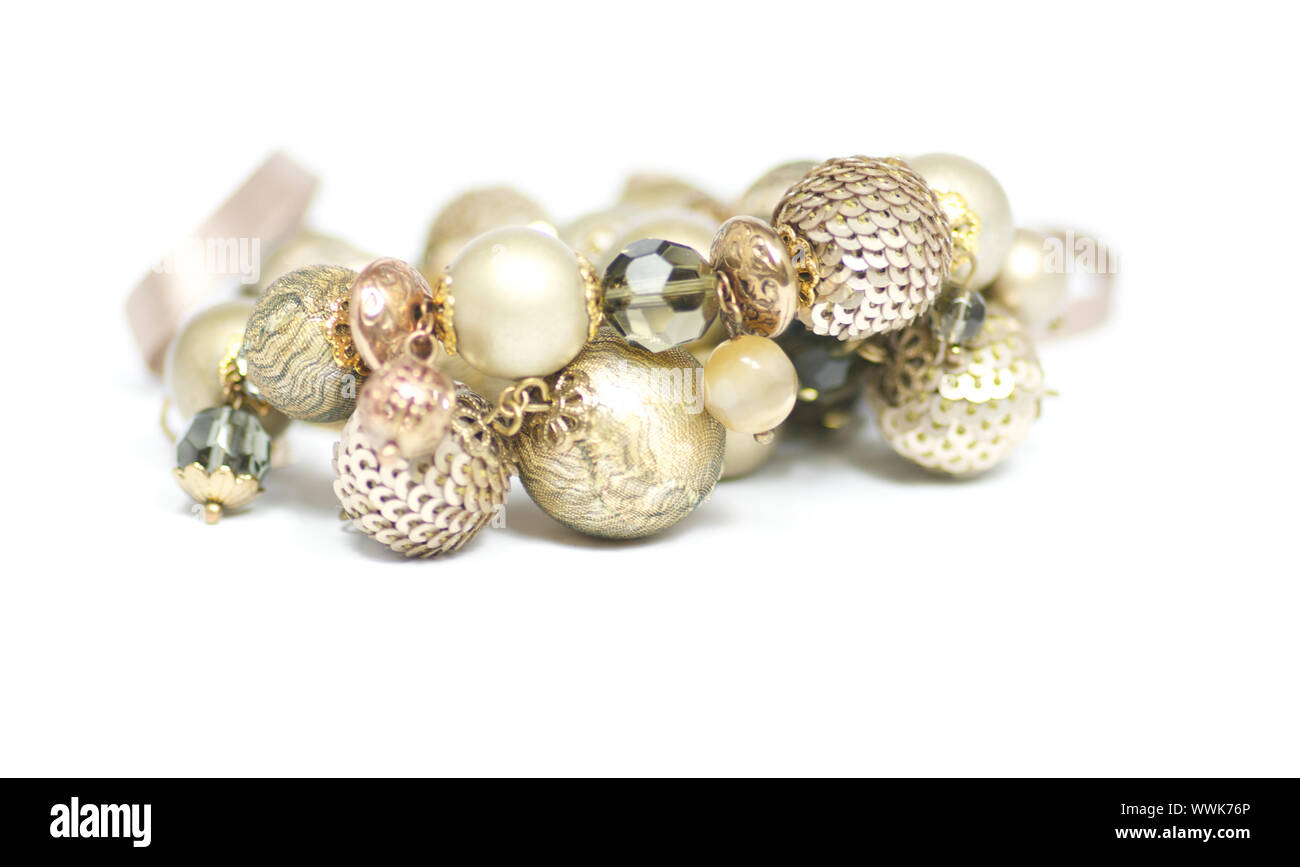 Gold Jewelry isolated on white background Stock Photo - Alamy