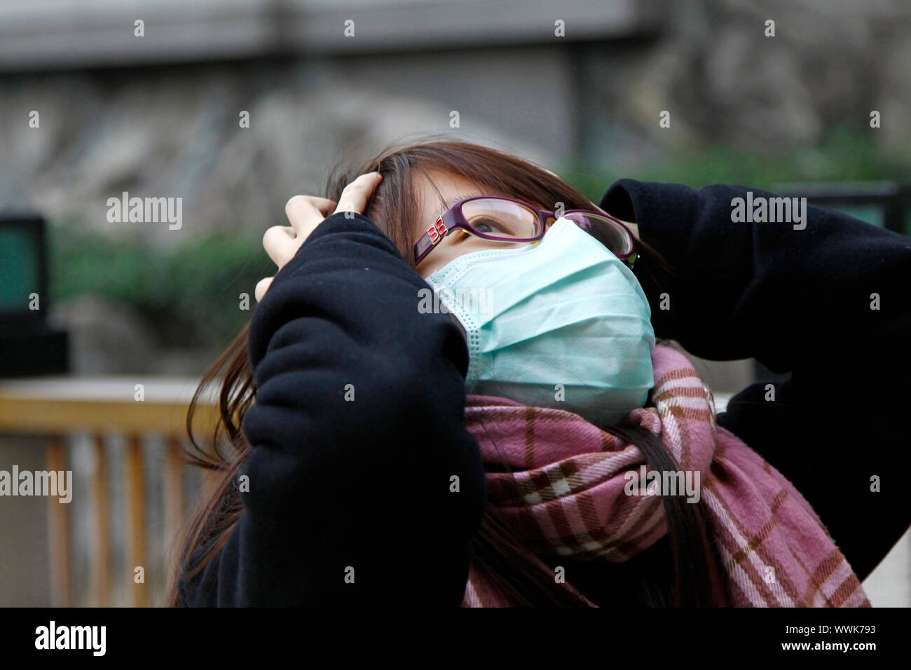 Chinese sad girl with depression Stock Photo - Alamy