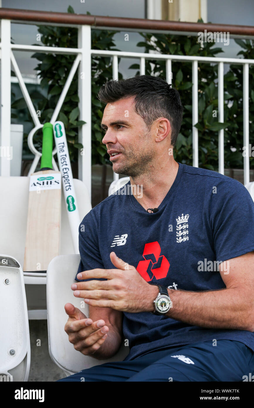 England cricket player James Anderson poses ahead of the Fifth ...