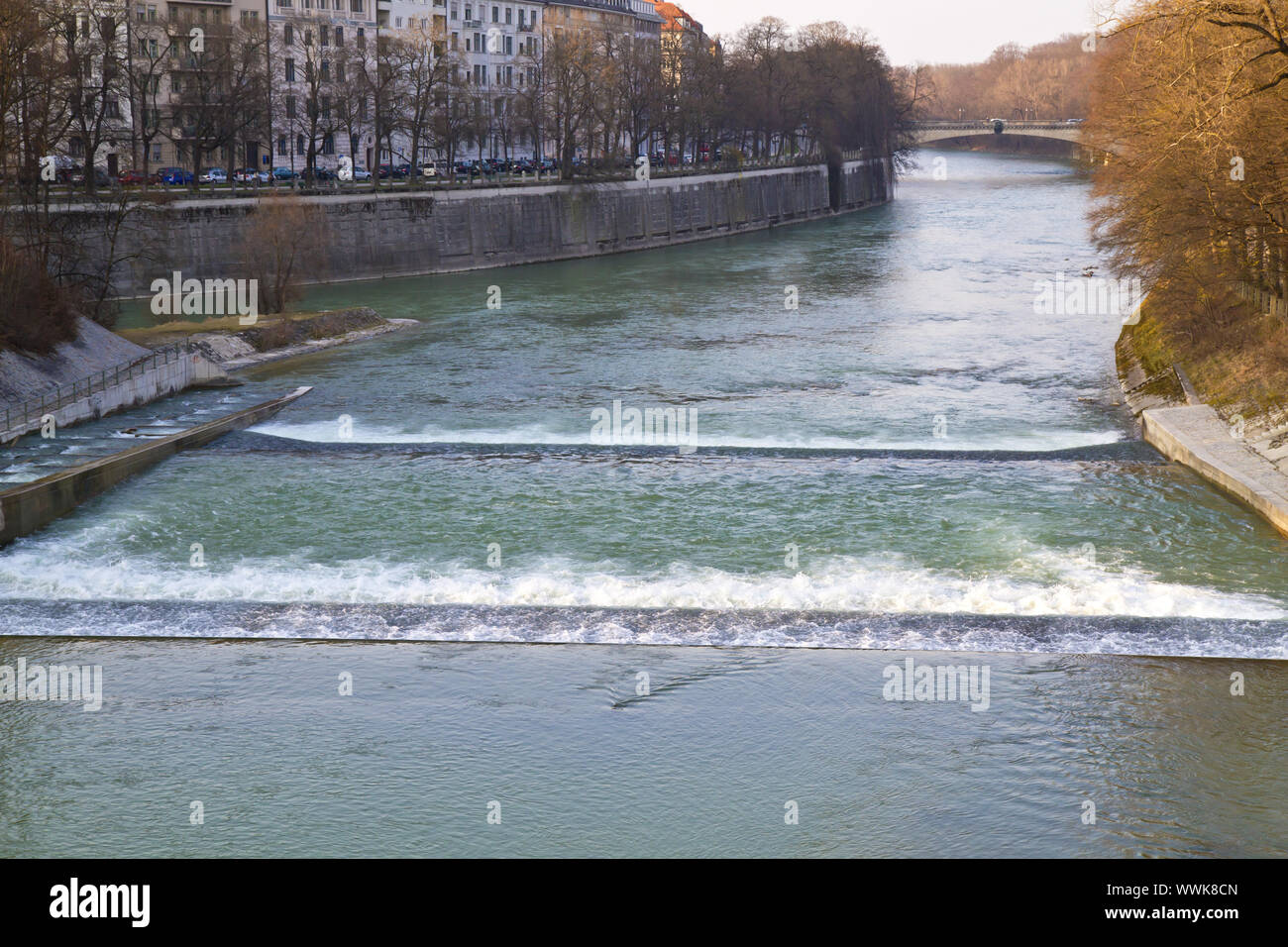 The Isar in the city centre of Munich Stock Photo - Alamy