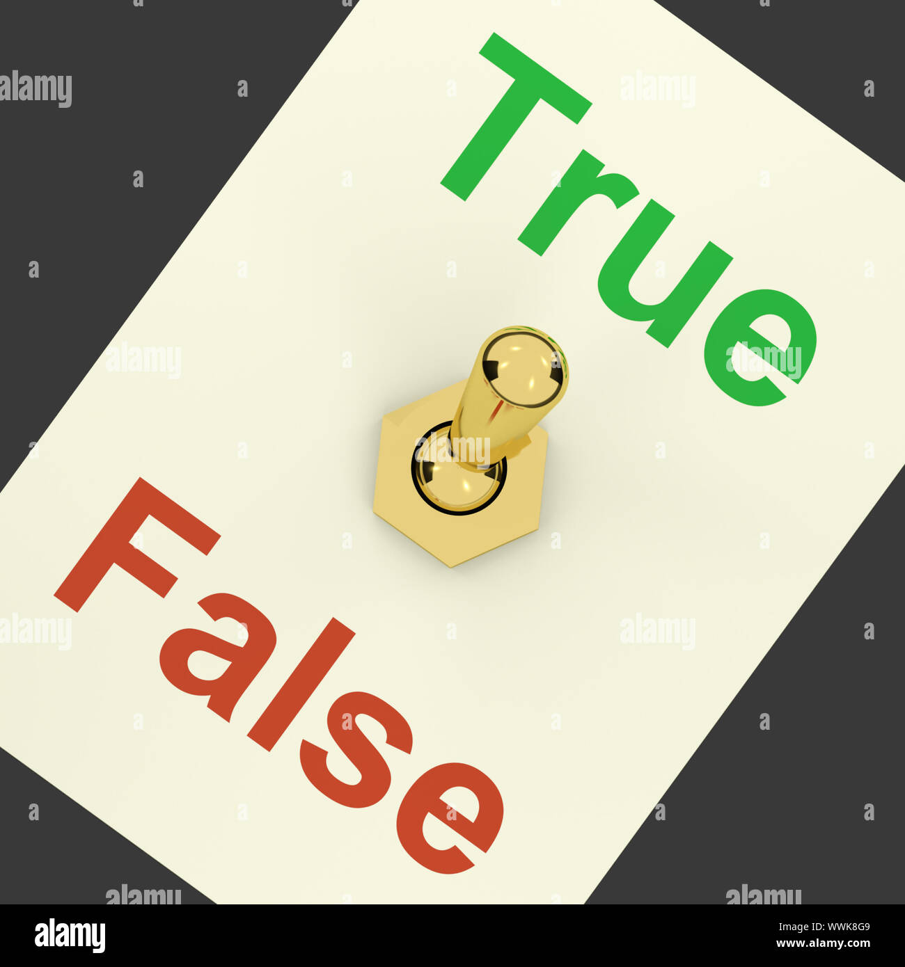 True Switch On Showing Correct Or Aggreeing Stock Photo - Alamy