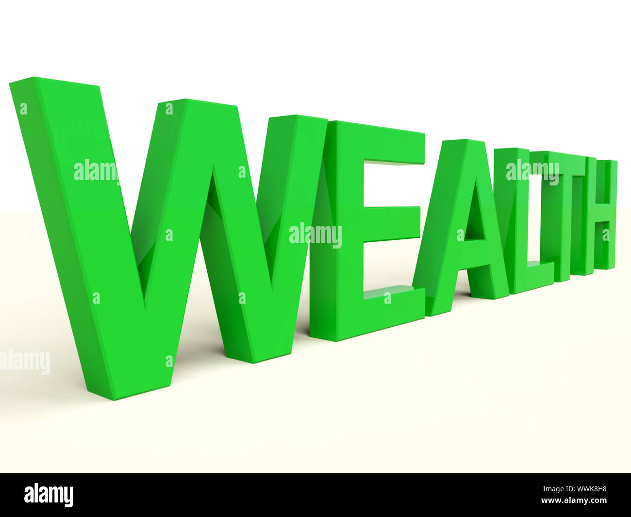 Wealth Word Representing Money Riches And Treasures Stock Photo - Alamy