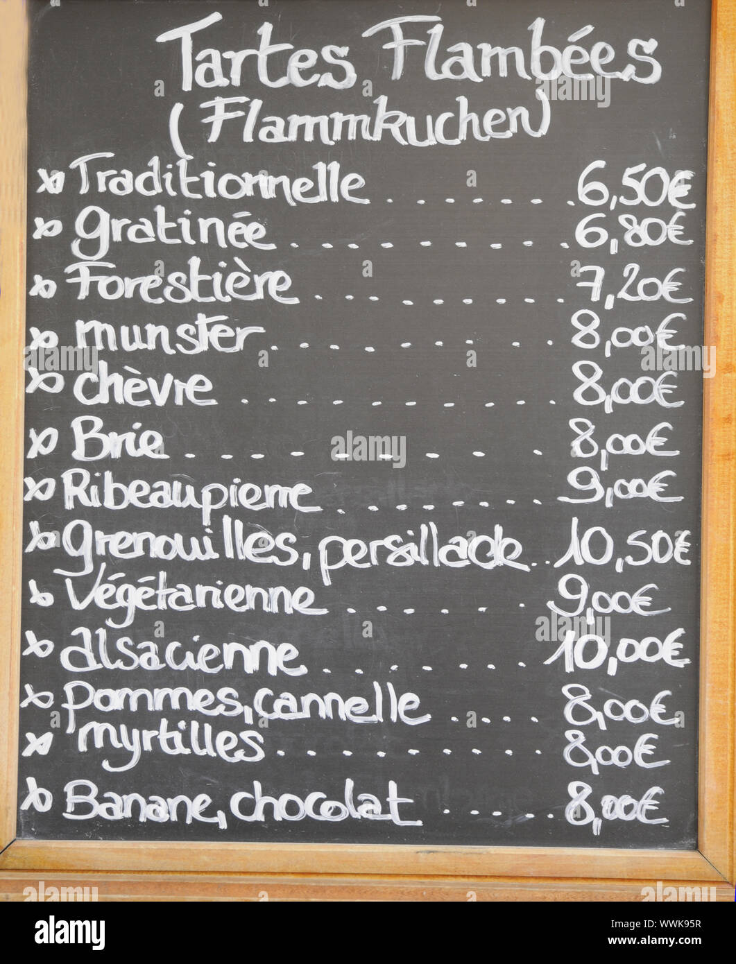 Menu in Alsace Stock Photo - Alamy