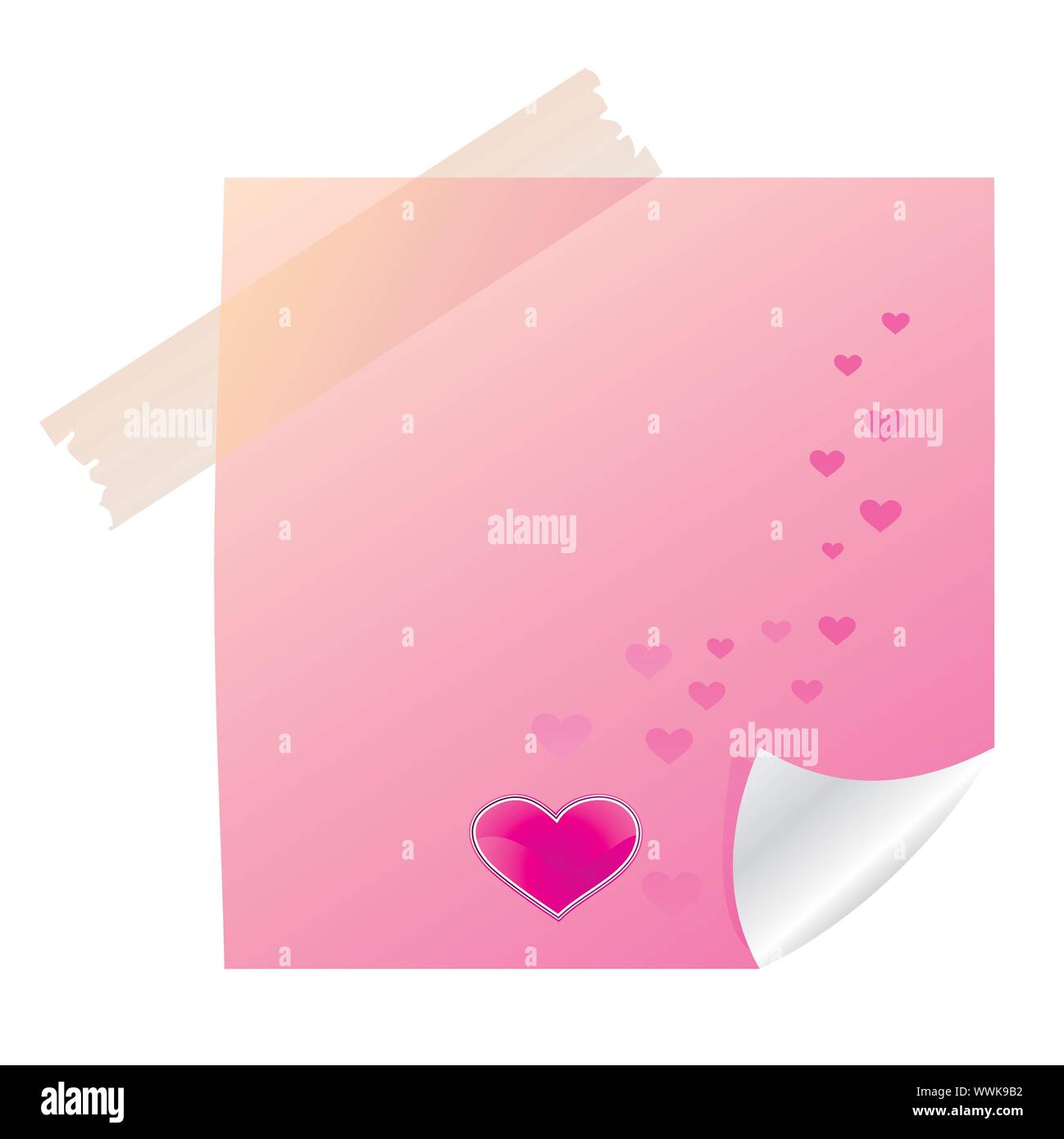 Sticky valentine note Stock Vector Image & Art - Alamy