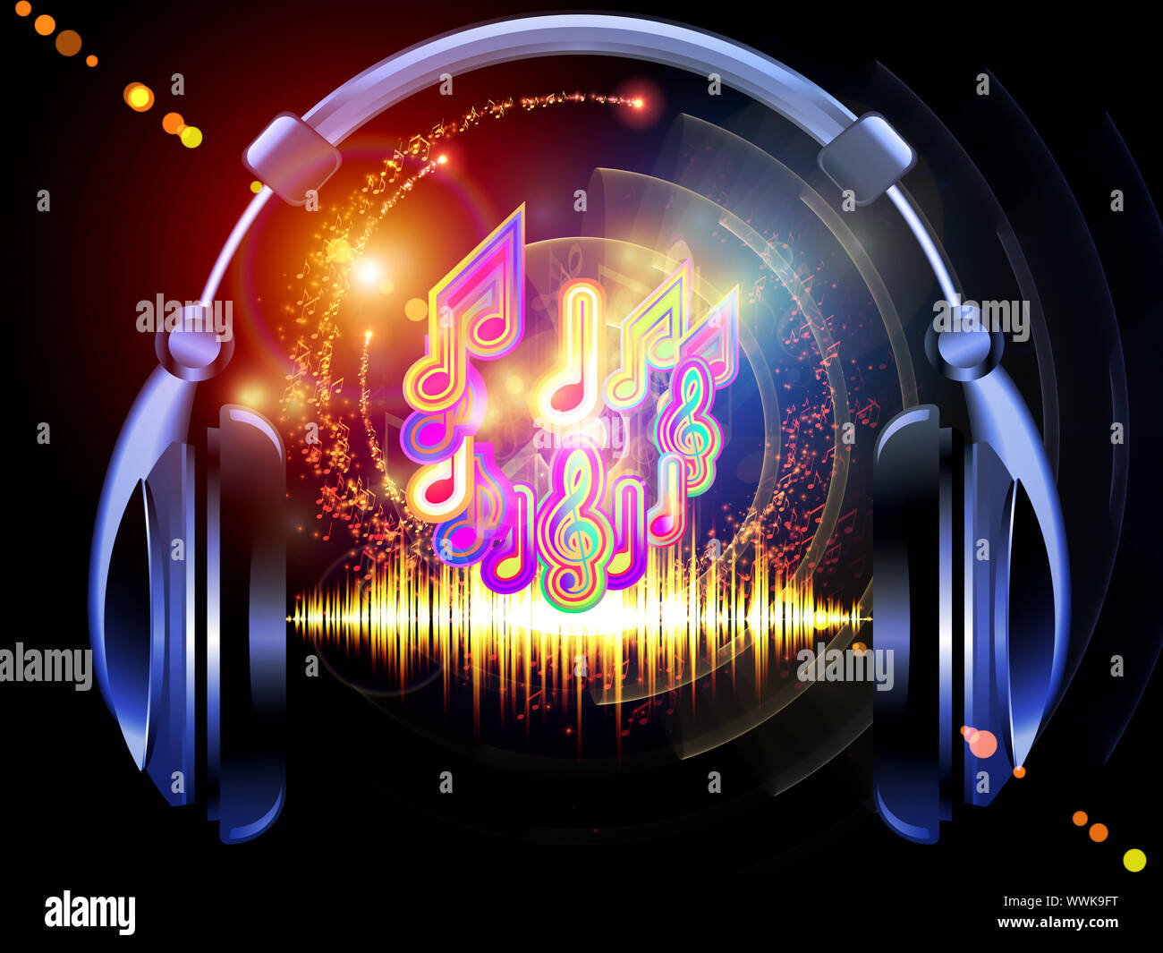 Headphones Music Notes Wallpaper