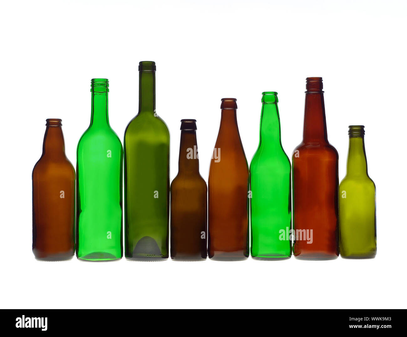 Group of bottles isolated on white background Stock Photo - Alamy