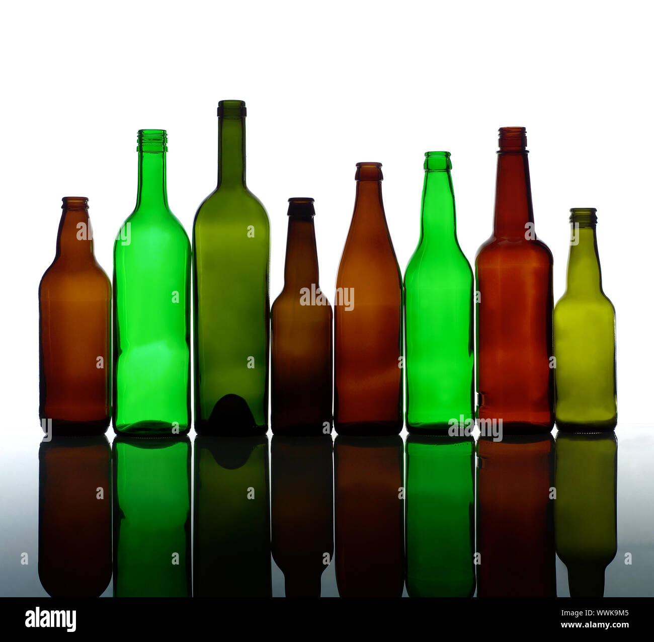 Group of bottles isolated on white background Stock Photo - Alamy