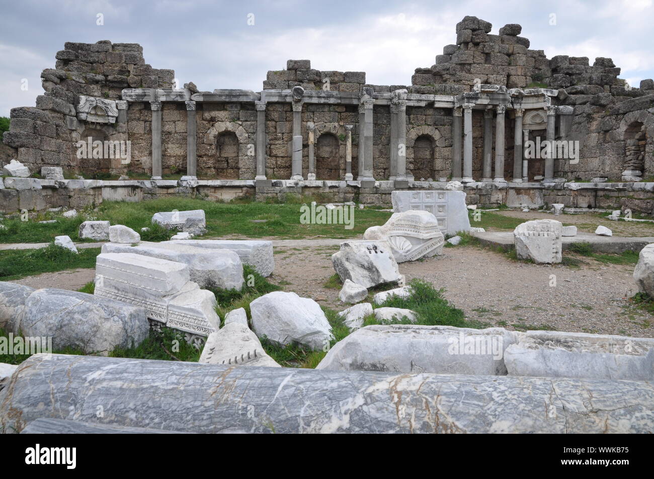 Amphitheatre in Side, Turkey Stock Photo - Alamy