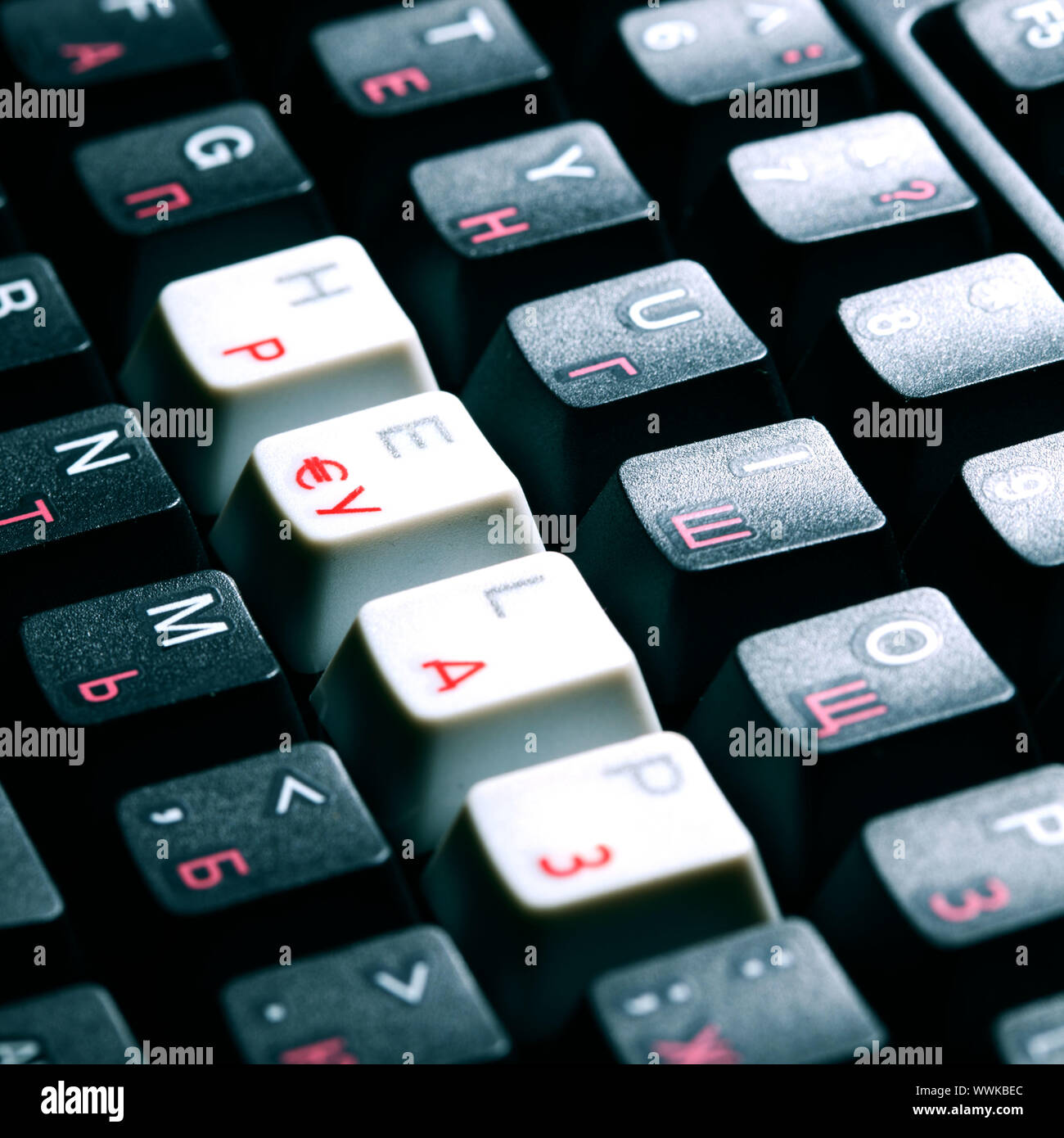 keyboard help key macro close up Stock Photo - Alamy