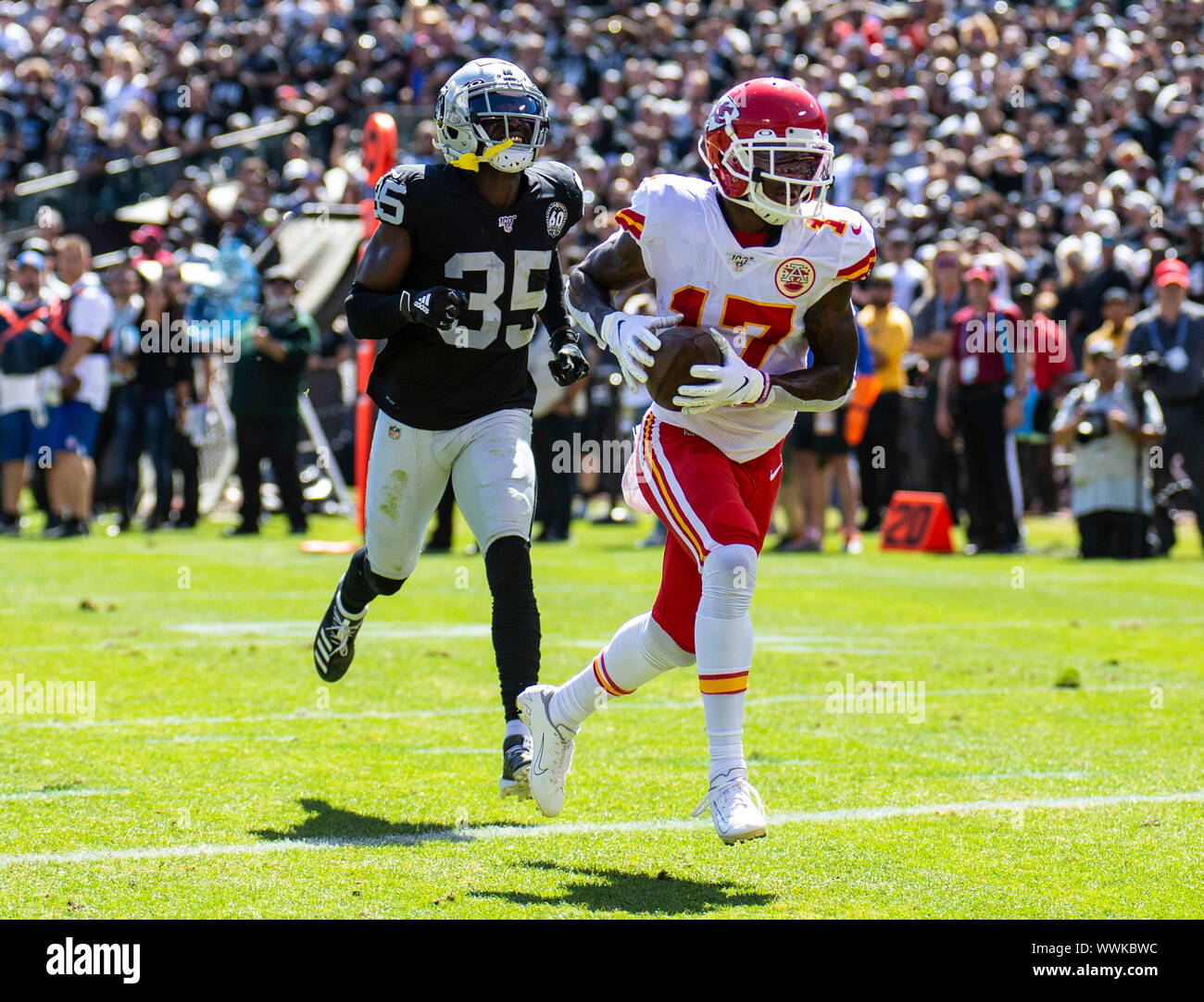 RingCentral Coliseum Oakland Calif, USA. 15th Sep, 2019. U.S.A Kansas ...