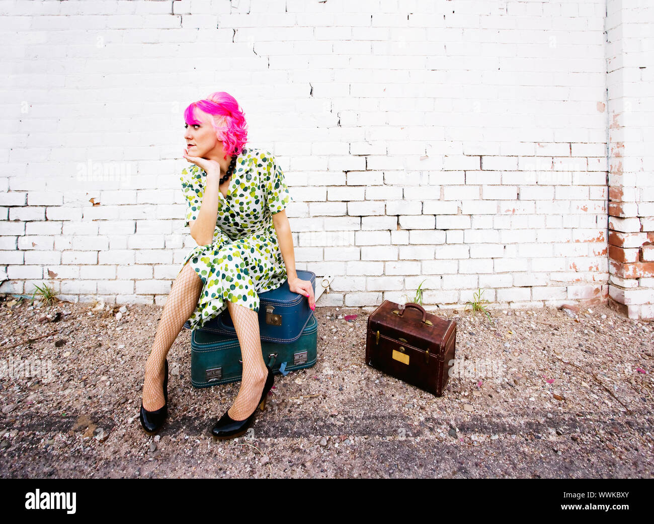 Vintage woman wearing stockings hi-res stock photography and images - Alamy