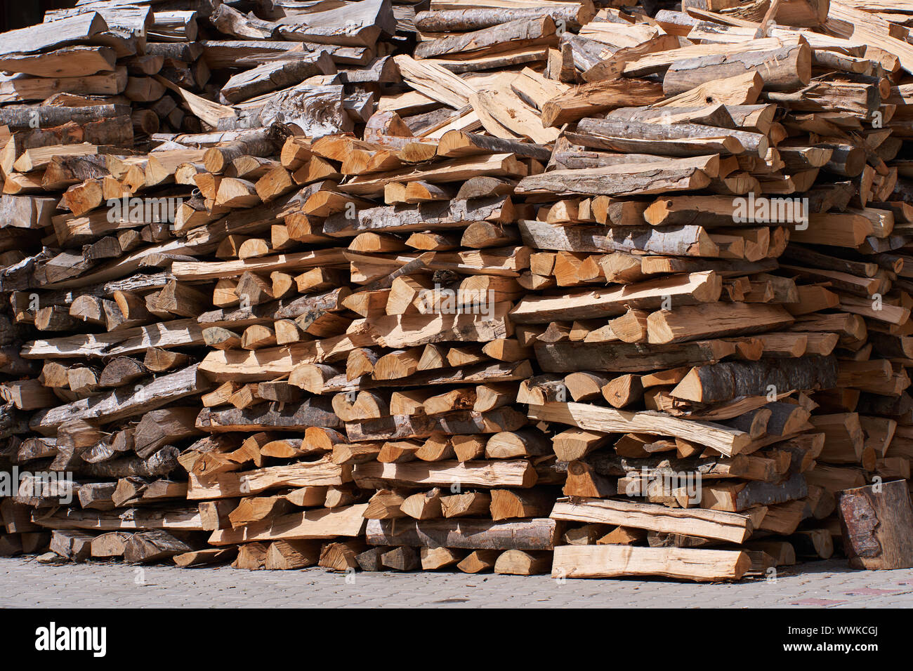 Big stacks fire wood hi-res stock photography and images - Alamy