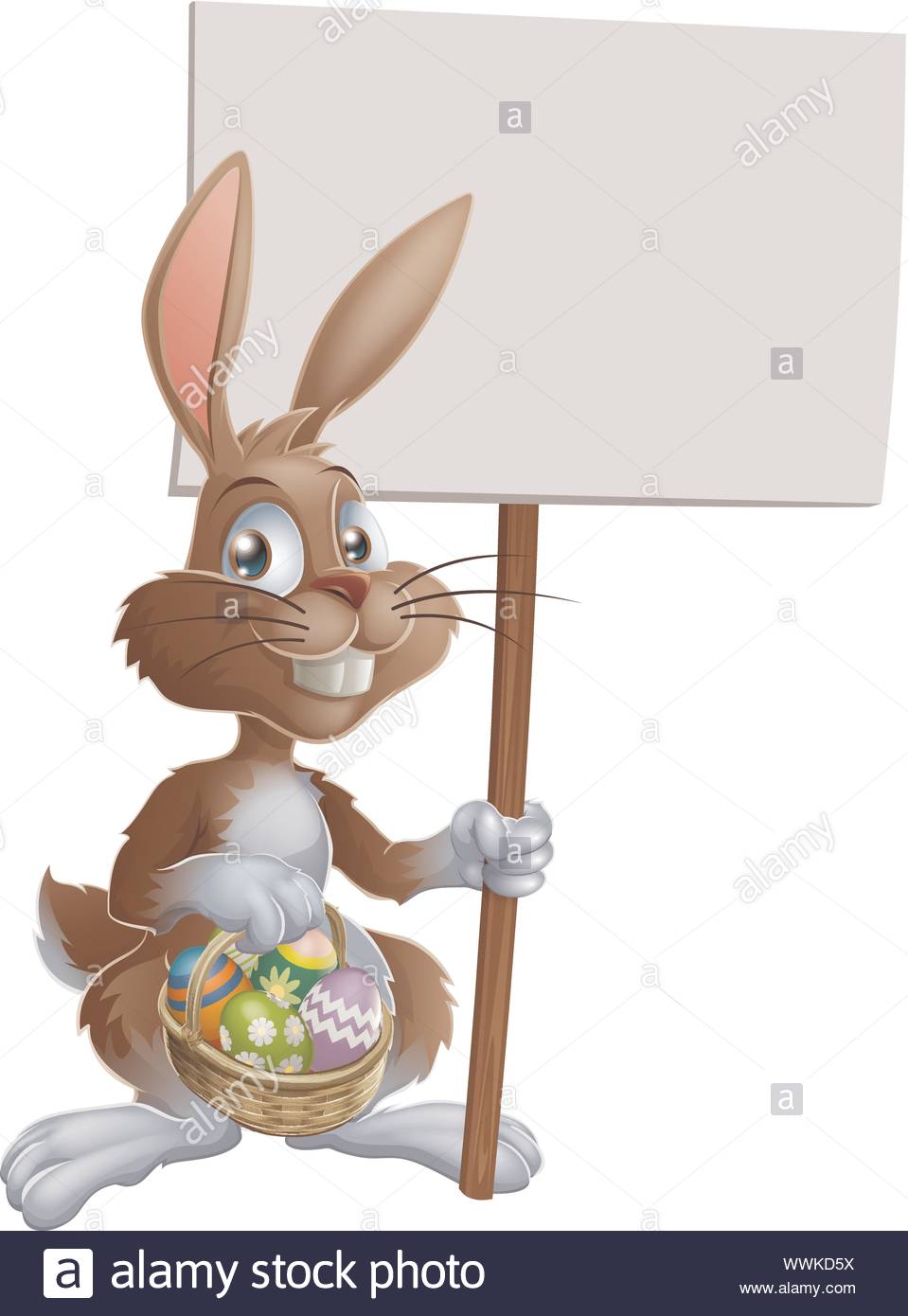 Cute Rabbit Cartoon Blank Board High Resolution Stock Photography and ...