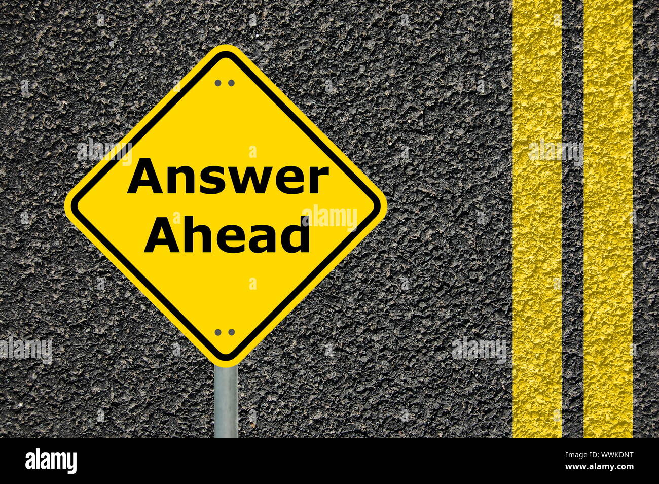 solution or answer for your business problem shown by road sign Stock ...