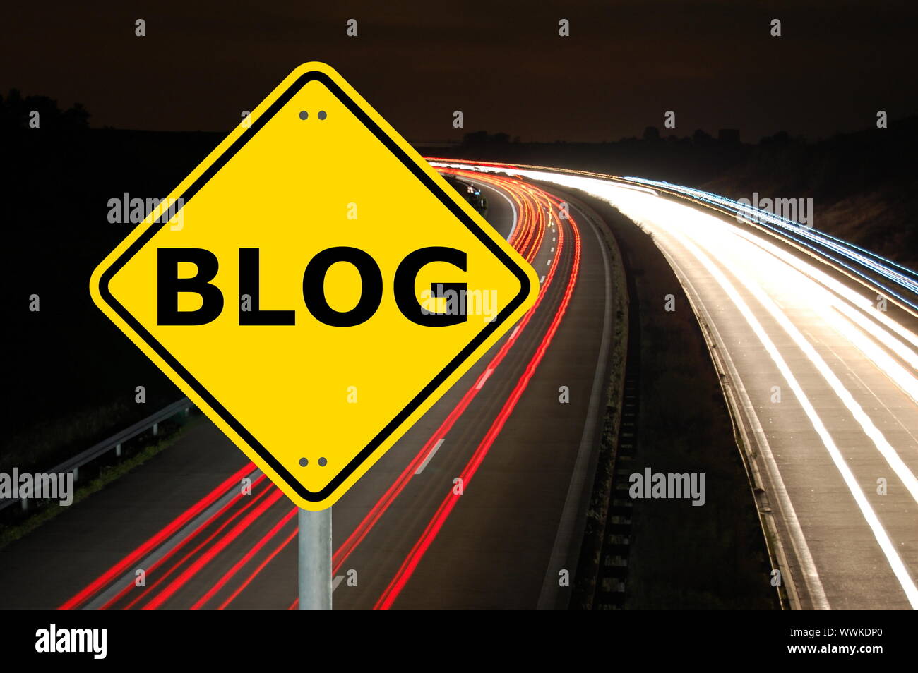 blog traffic sign showing internet or communication concept Stock Photo ...