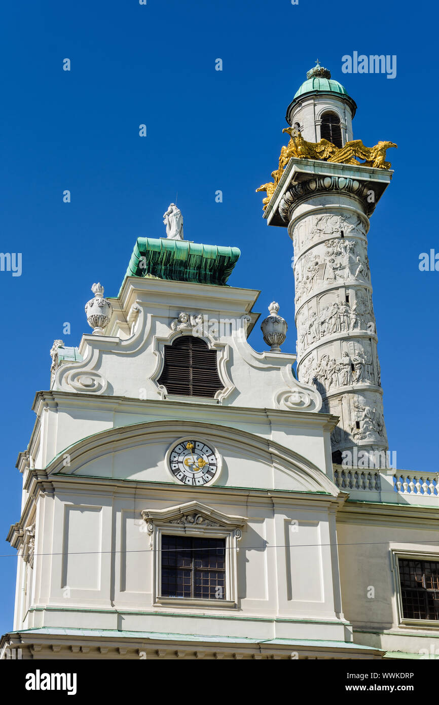 The famous Baroque Rococo Karlskirche (S. Charles church) built 1737 ...