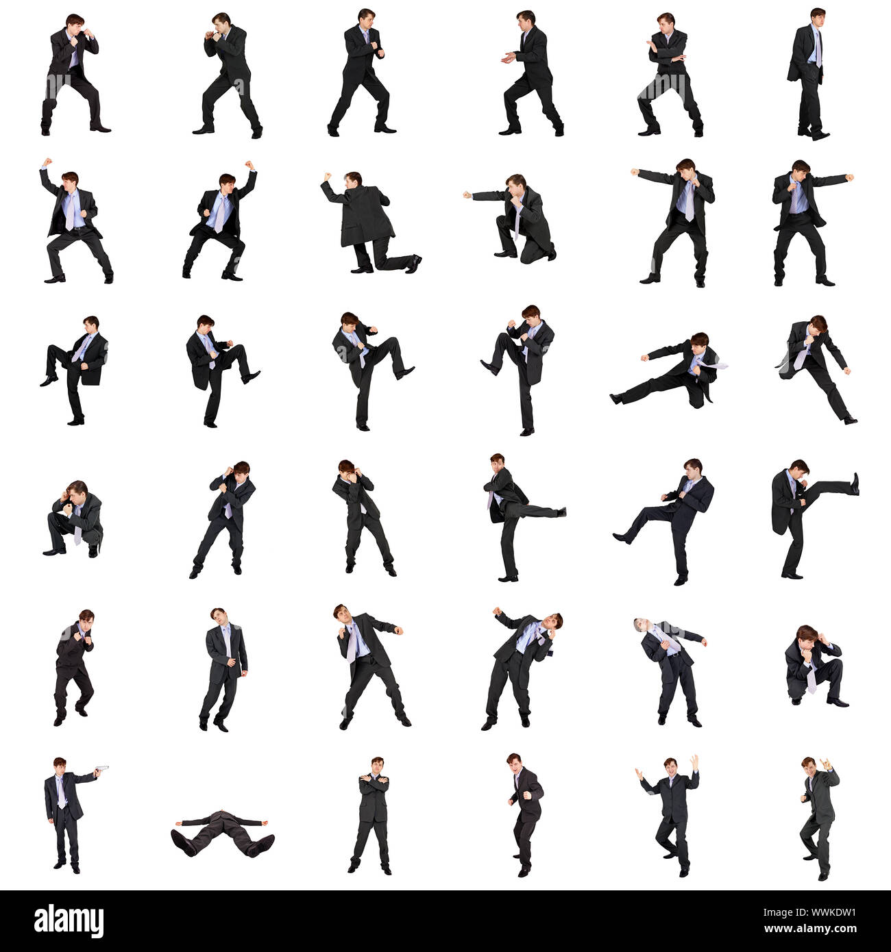 A set of fighting businessmen isolated on white background Stock Photo ...