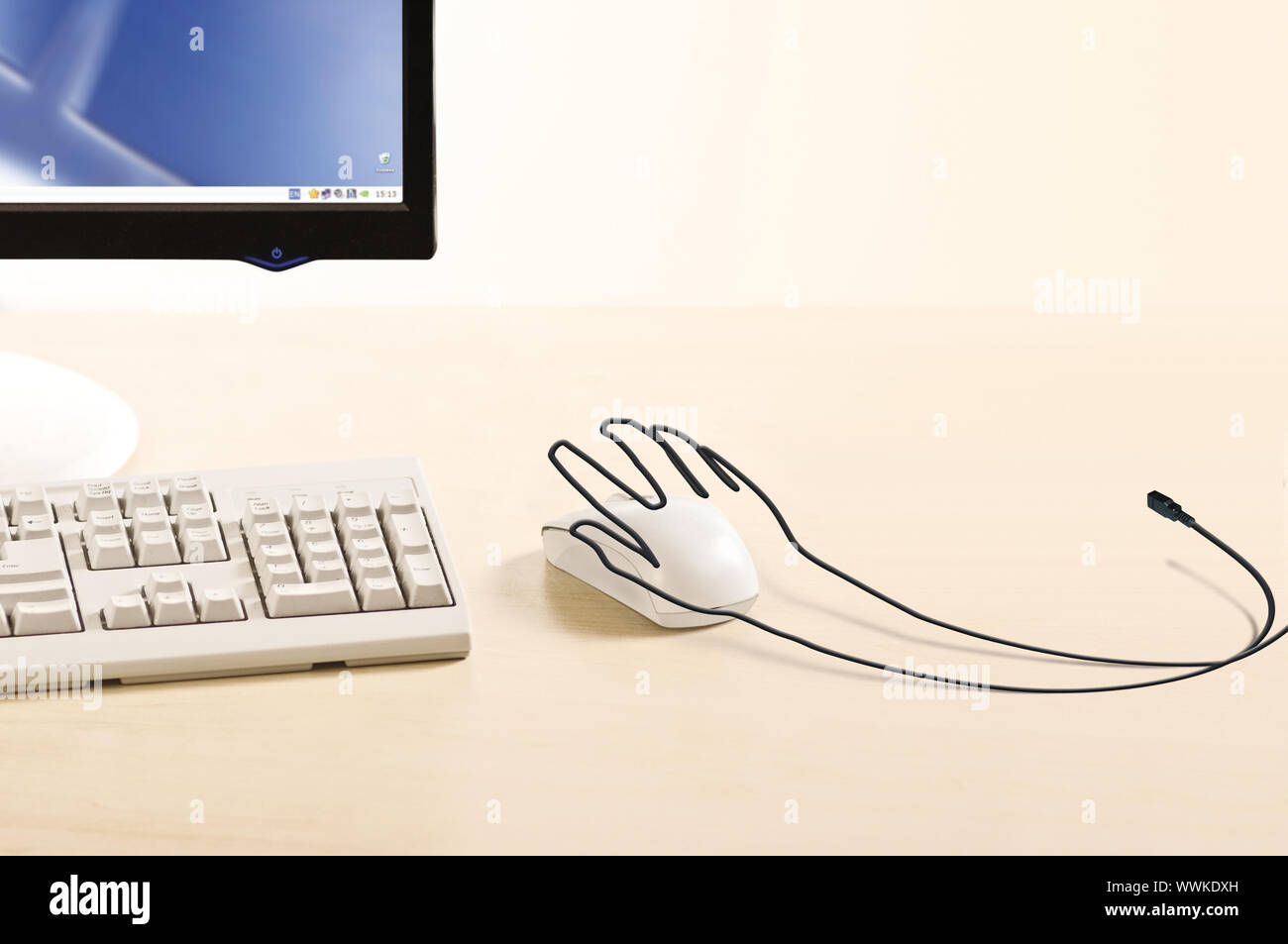 creative wire like hand on the mouse Stock Photo - Alamy