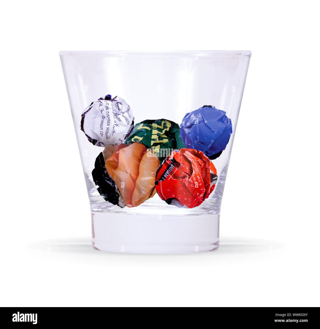 creative cocktail made of crumpled paper with clipping path Stock Photo ...