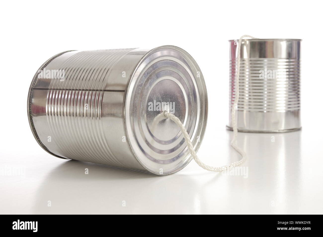 ton can phone showing business communication concept Stock Photo - Alamy