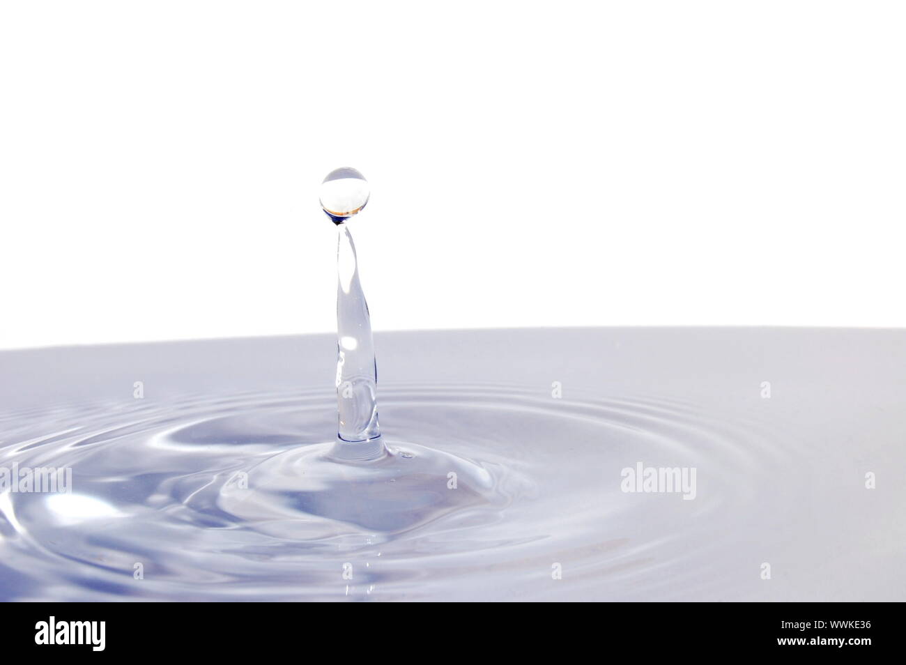 splashing water drop isolated on white background Stock Photo - Alamy