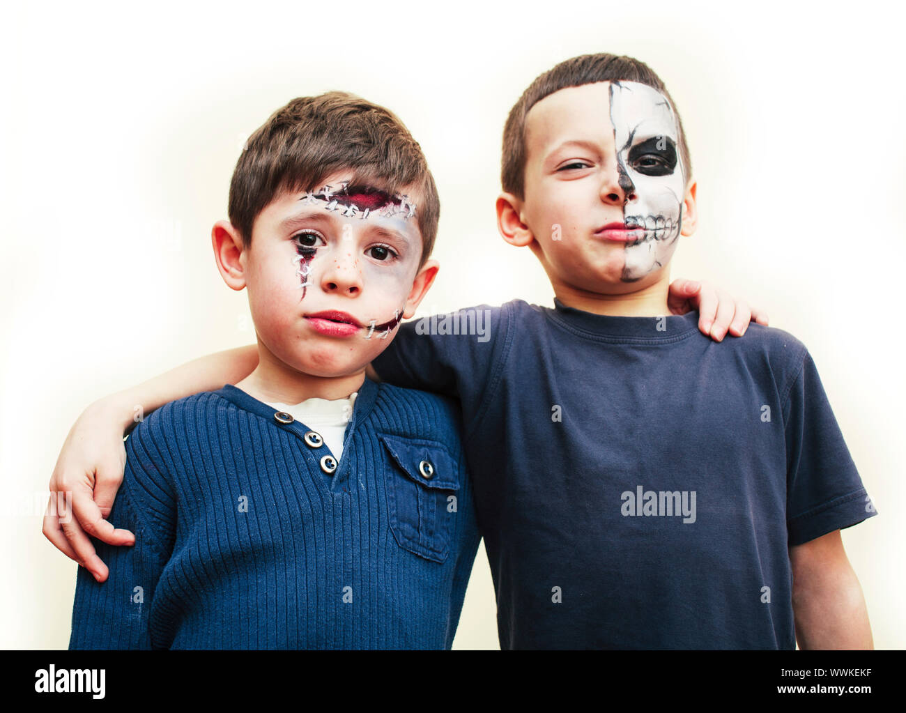 zombie apocalypse kids concept. Birthday party celebration facepaint on ...